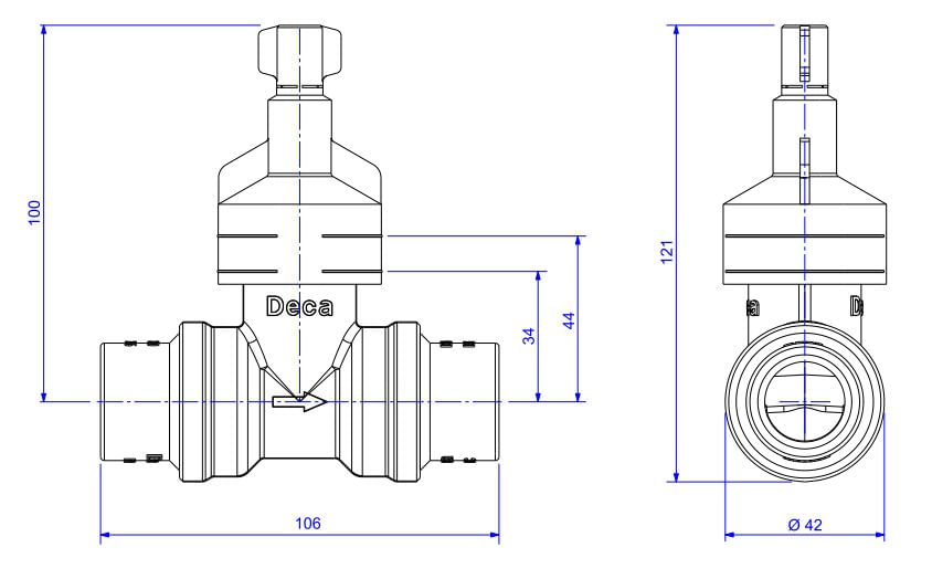 Base Registro Pressão MVS p/PVC 25mm 4416.202.PVC Deca - Casa Mimosa