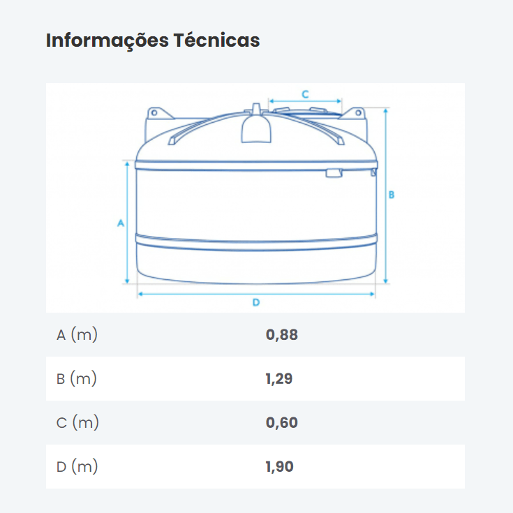 Cisterna Vertical com Tampa de 3.000L Fortlev - Casa Mimosa